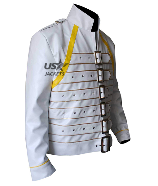 Freddie Mercury Queen Concert Yellow Leather Jacket - Usjackets