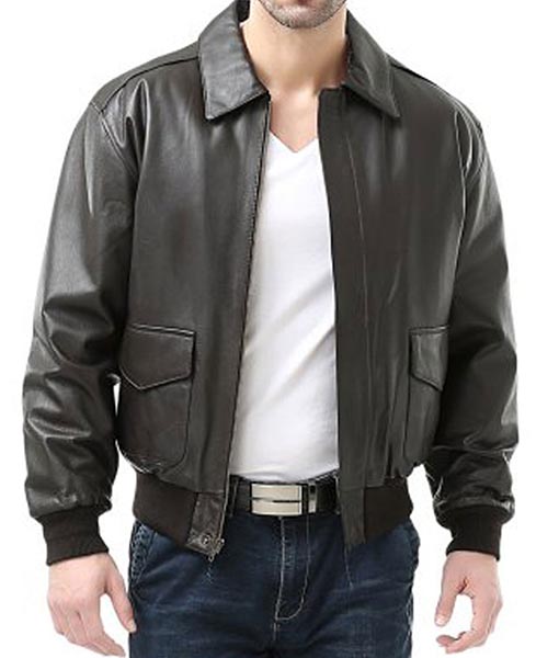 USAF A2 Flight Black Bomber Leather Jacket | UsJackets
