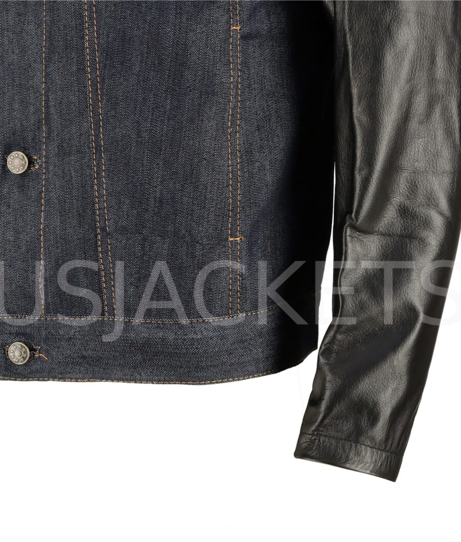Colin Men’s Blue Trucker Leather Jacket - Usjackets