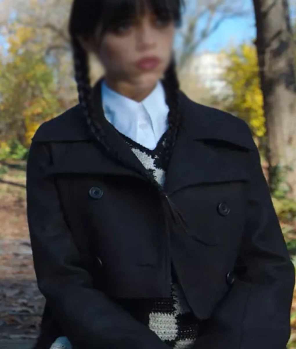 Wednesday Addams (Jenna Ortega) Black Cropped Jacket