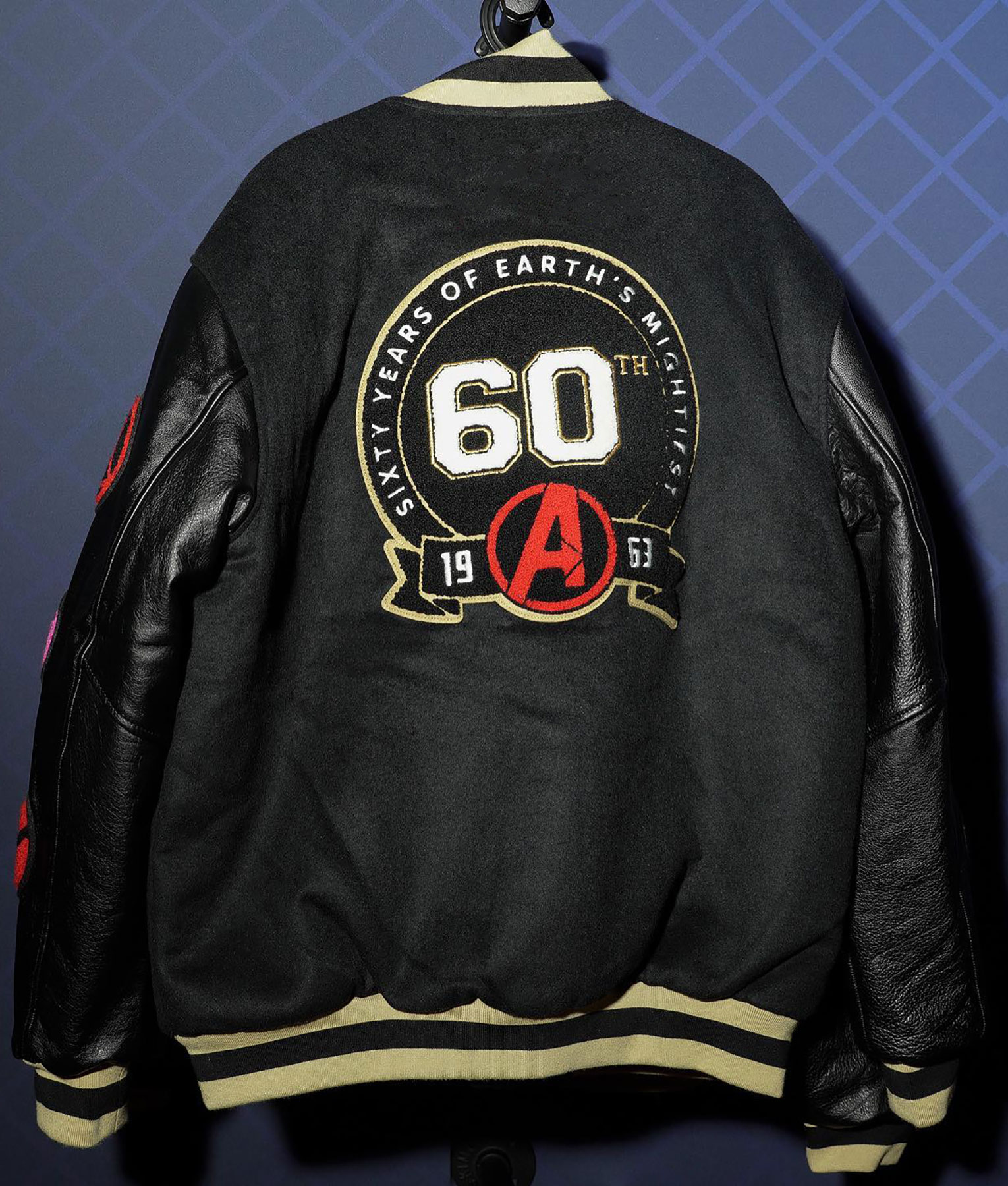 Marvel Avengers 60th Anniversary Black Varsity Jacket