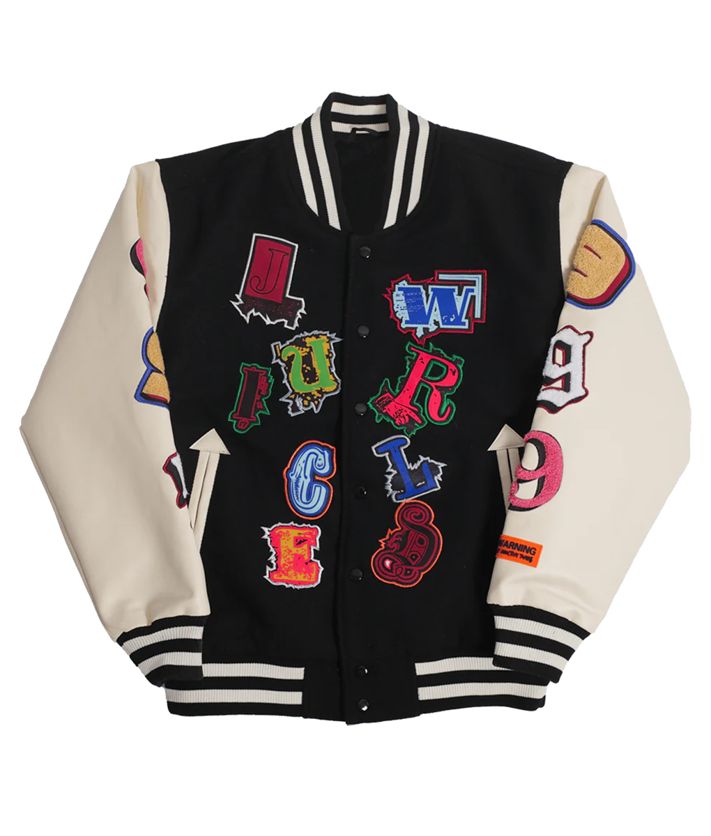 Juice Wrld Wool with Leather Black Varsity Jacket