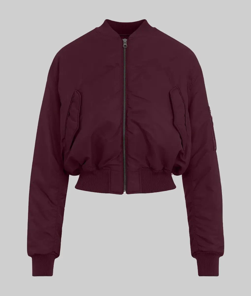Lina El Arabi Furies (Lyna) Burgundy Cropped Jacket