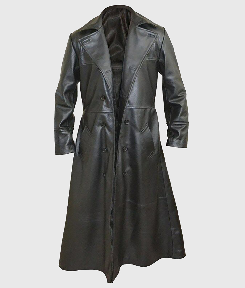 The Crow Eric Draven aka Brandon Lee Black Real Leather Long Coat ...
