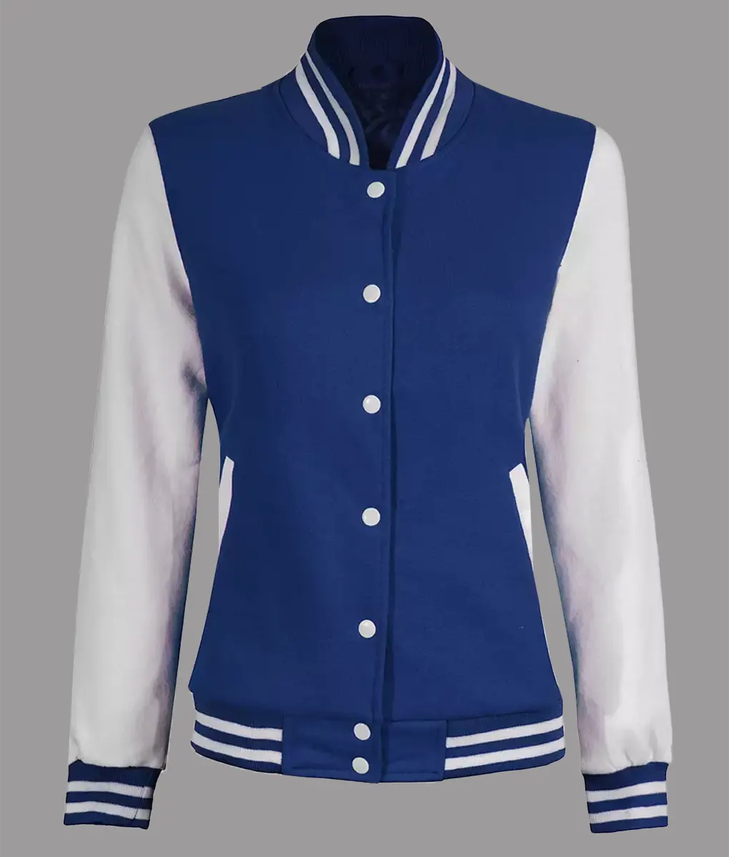 Nancy Blue and White Varsity Jacket - Usjackets
