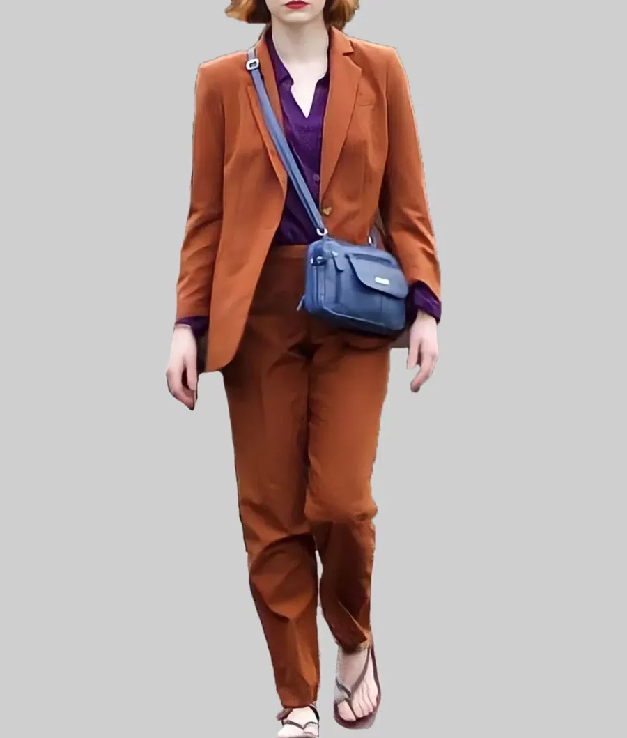 Emma Stone Kinds of Kindness 2024 (Rita) Brown Suit