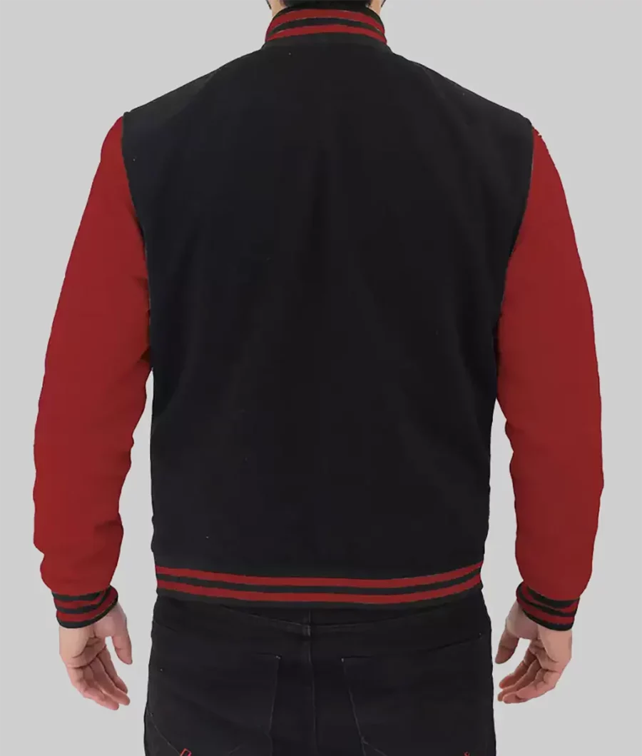 Robert Black and Maroon Varsity Jacket - Usjackets