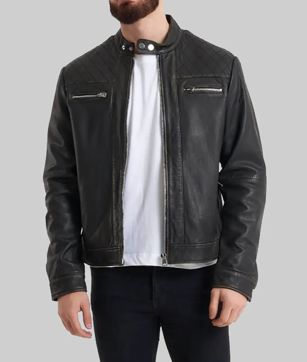 Expandable 4 Jason Statham Leather Jacket with Diamond Quilted ...
