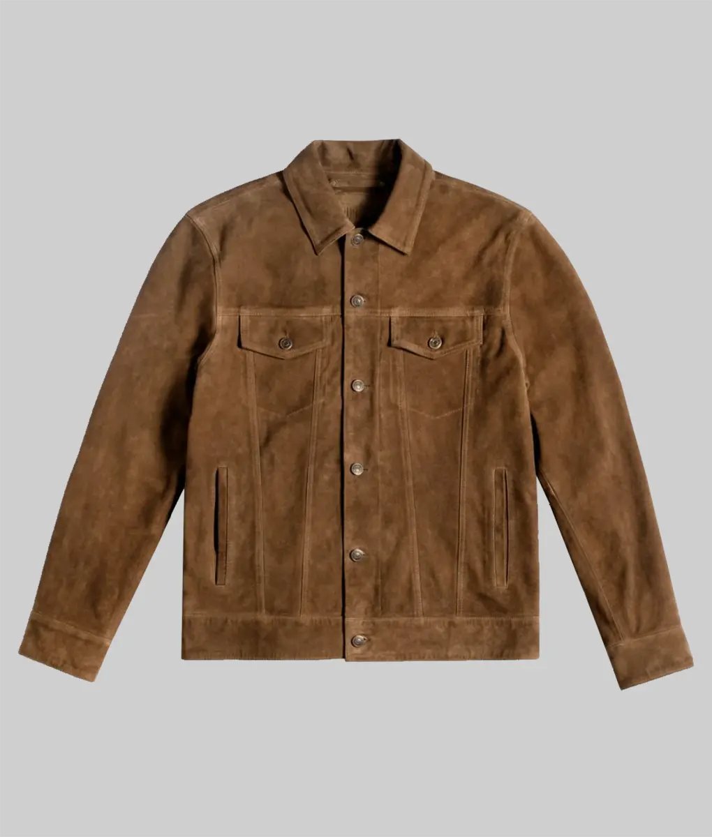 Glen Tan Suede Trucker Jacket - Usjackets