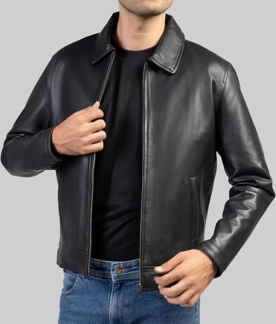 Greg Black Leather Jacket - Men's Black Leather Jacket
