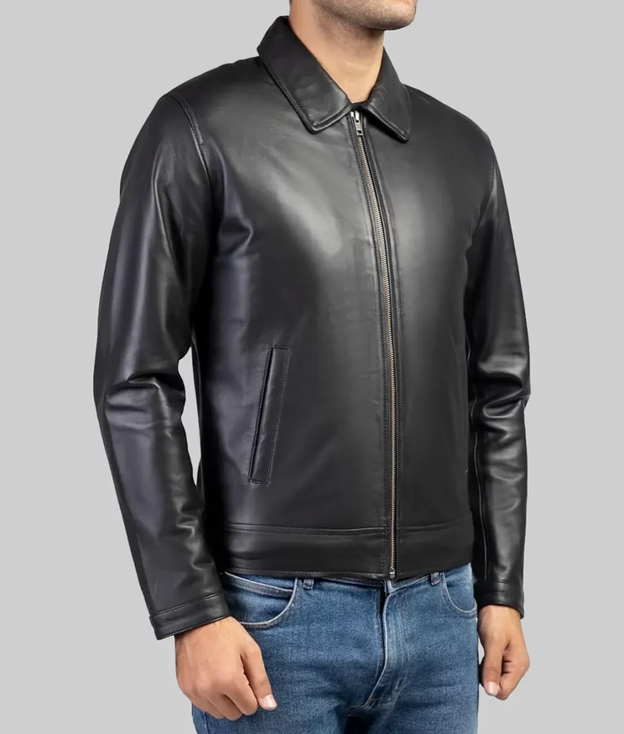 Greg Black Leather Jacket - Men's Black Leather Jacket