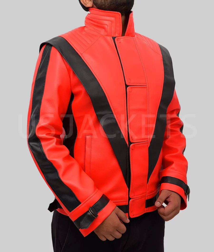 Michael Jackson Thriller Red Leather Jacket - 70s Style Vintage Leather ...