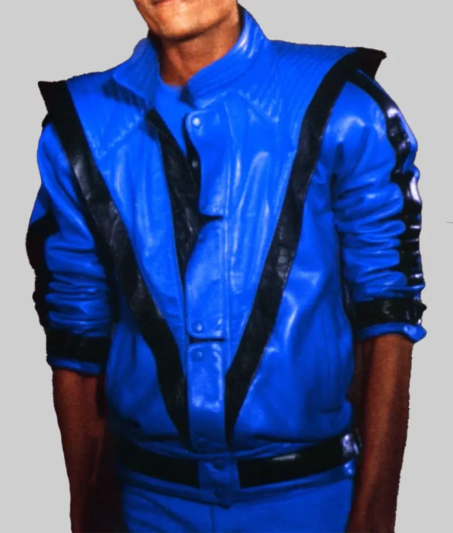 Michael Jackson Thriller Blue Leather Jacket - MJ Thriller Blue Leather ...