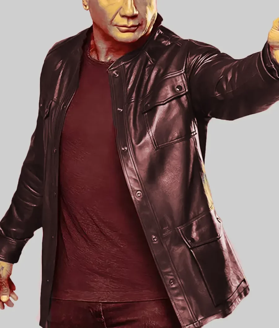 Dave Bautista The Killer's Game (Joe Flood) Black Leather Jacket - US ...