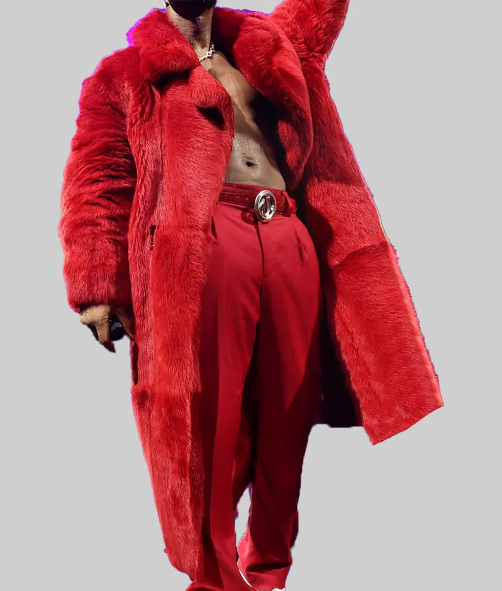 Past Present Future Tour Usher Red Fur Coat | US Jackets