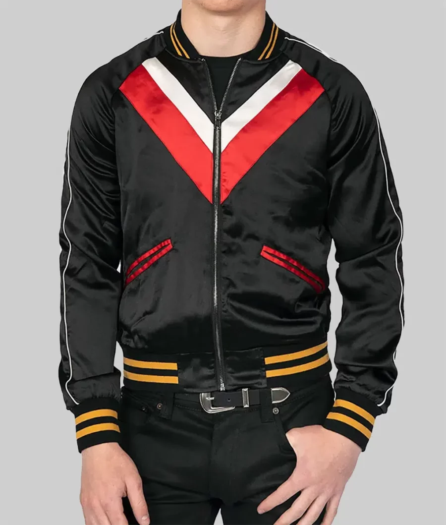 Outer Banks Chase Stokes Satin Bomber Jacket | US Jackets