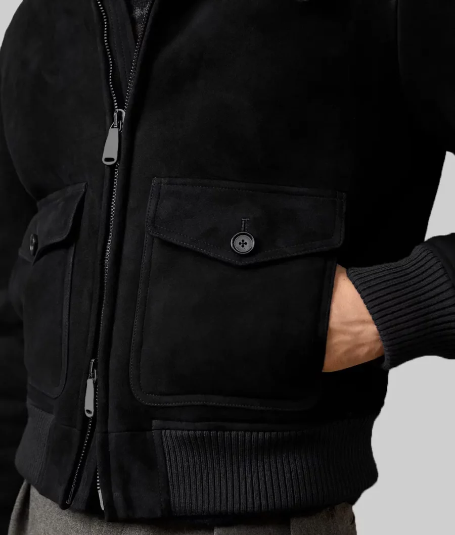 Aaron Taylor-Johnson Black Suede Bomber Jacket | US Jackets