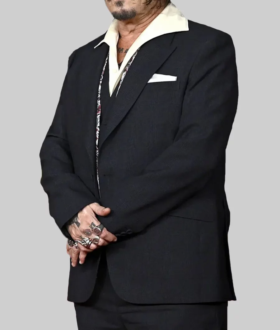 19th Rome Film Festival Johnny Depp Navy Blue Blazer | US Jackets