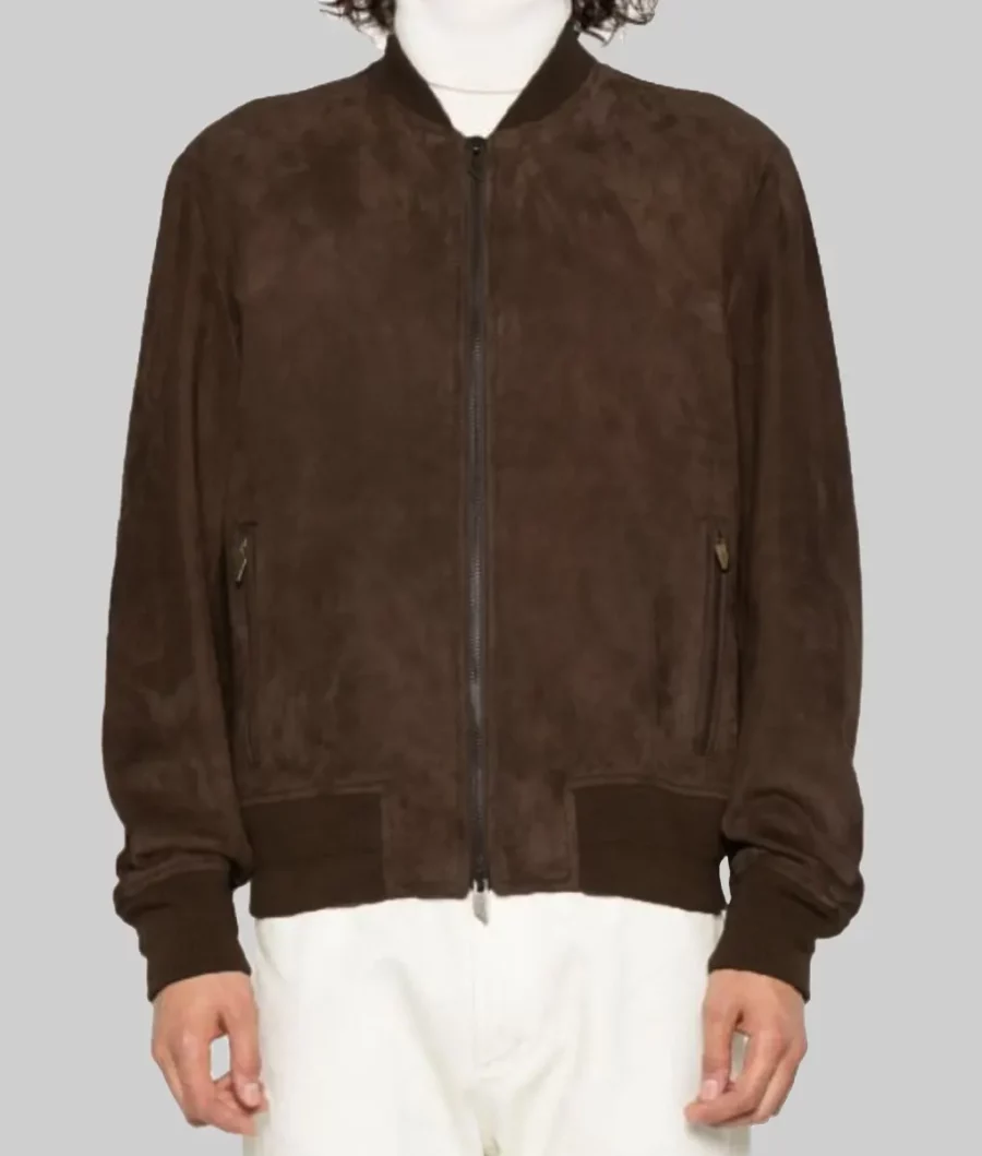 Gerard Butler Brown Suede Leather Bomber Jacket | US Jackets