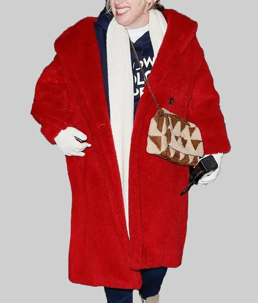 Rebel Wilson Red Fur Coat | US Jackets